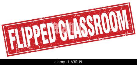 flipped classroom square stamp. flipped classroom grunge sign set Stock ...