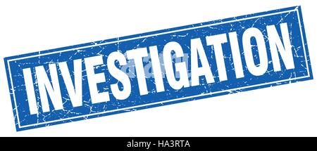 investigation stamp. square grunge sign isolated on white background ...