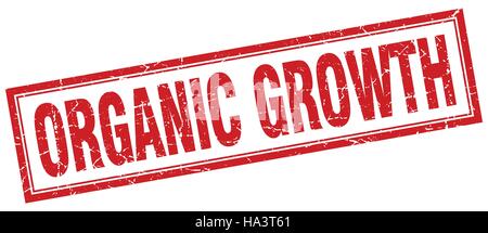 organic growth stamp. organic growth square grunge red sign Stock ...