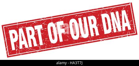 part of our dna stamp. square grunge sign isolated on white background ...