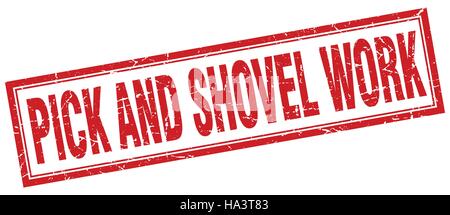 pick and shovel work square stamp Stock Vector Image & Art - Alamy