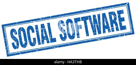 social software square stamp. social software grunge sign set Stock ...