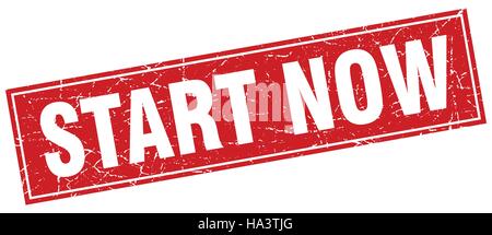 start now stamp. square grunge sign on white background Stock Vector ...