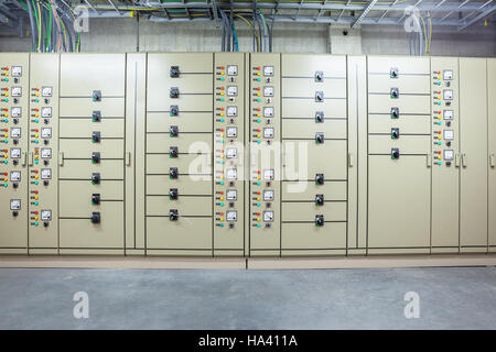 electric board with switches and measurement and indicators Stock Photo ...