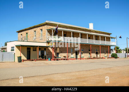 Marree in South Australia, Marree Hotel, vintage bullock dray from the ...