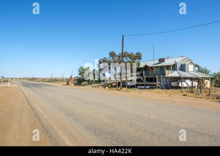 Marree in South Australia, Marree Hotel, vintage bullock dray from the ...