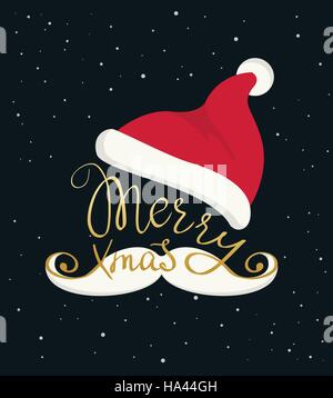 Merry Christmas golden handmade lettering inscription Stock Vector ...