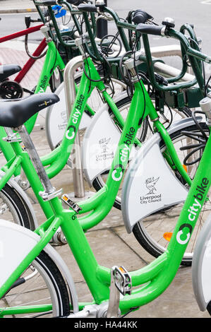 Liverpool city council City Bikes cycles rank at the pierhead. Liver ...