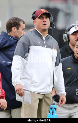 USC Trojans head coach Clay Helton on the side line against the ...