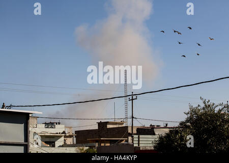 Mosul, Ninewa Province, Iraq. 25th Nov, 2016. Residents of the newly ...