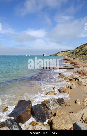 Fort Albert on the Isle of Wight showing building and residents ...