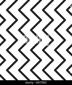 Vertical zigzag chevron seamless pattern background in black and white. Retro vintage vector ...