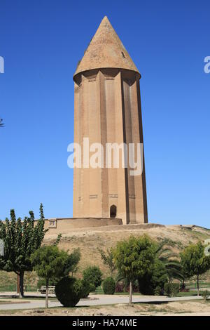 Gonbad-e Qabus (Mil-e Gonbad) tower, Gonbad-e Kavus, Iran Stock Photo ...