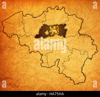 flemish brabant on administration map of belgium with flags Stock Photo ...