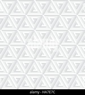 Neutral Isometric Seamless Pattern. 3D Optical Illusion White Background Texture. Editable ...
