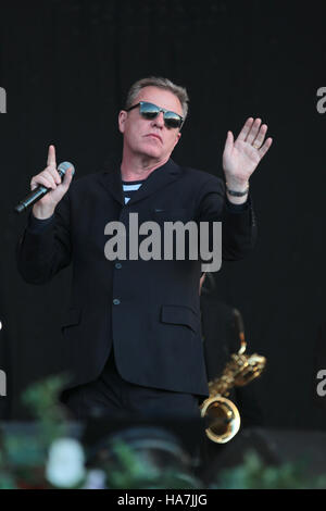 Madness lead singer Suggs performs on stage during a special concert ...