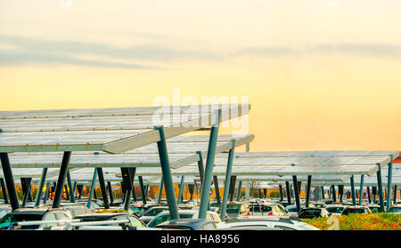Solar panel parking canopy Stock Photo - Alamy