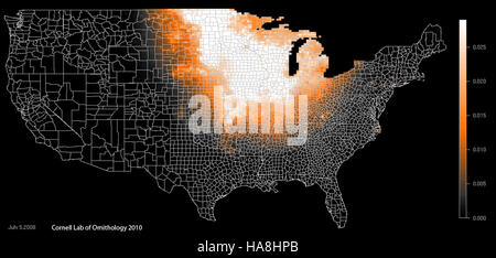 Sedge Wren Distribution Map (Cornell Lab of Ornithology Stock Photo - Alamy