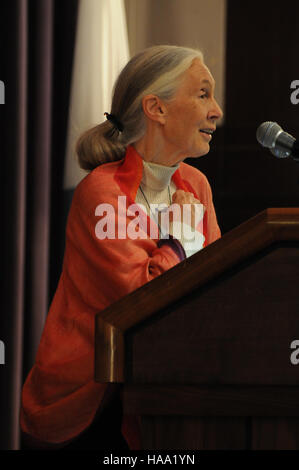 Dr. Jane Goodall, renowned primatologist and conservationist, delivered ...