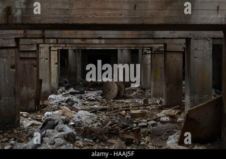 Photo of old broken stone chimney and wooden garret tower Stock Photo ...