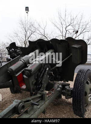 Second World War artillery. Old obsolete military weapon. Obsolete ...