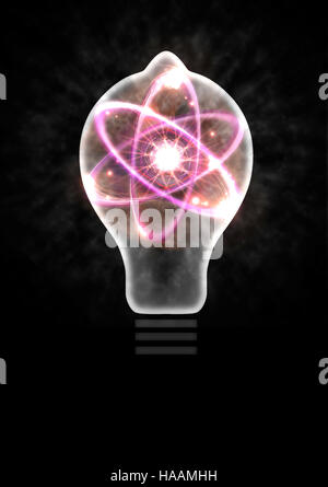 Atomic particle as lightbulb filament and nuclear energy 3D ...