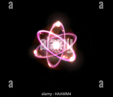 Close up of pink atomic particle background science 3D illustration ...