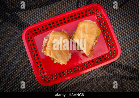 The works Italian sub sandwich with fancy toothpicks Stock Photo - Alamy