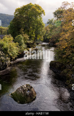 River Conwy in Betws y coed Snowdonia National park in North Wales ...