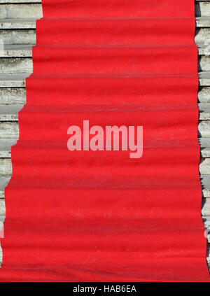 elegant long red carpet on the wide steps of historic building Stock ...