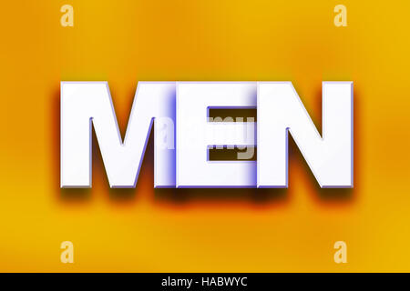 The word "Men" written in white tiles against a dark vintage grunge ...