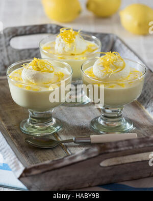 Citronfromage. Danish lemon mousse. Scandinavian food Stock Photo - Alamy