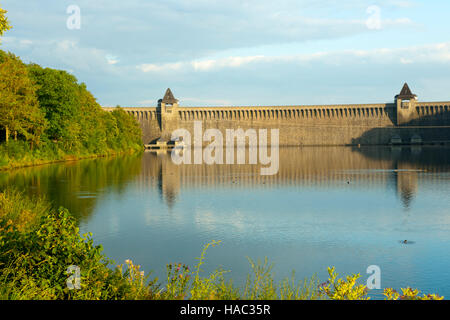 mohne reservoir with dam and artificial lake mohnesee soest northrhine ...