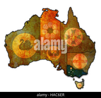 victoria flag on map of australia with administrative divisions Stock ...