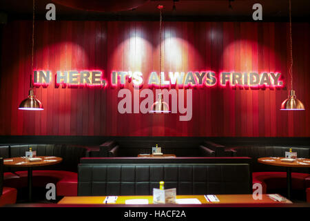 Interior of TGI Fridays restaurant and bar at Pavillion shopping mall ...