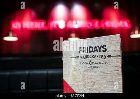 Interior of TGI Fridays restaurant and bar at Pavillion shopping mall ...