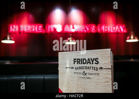 Interior of TGI Fridays restaurant and bar at Pavillion shopping mall ...