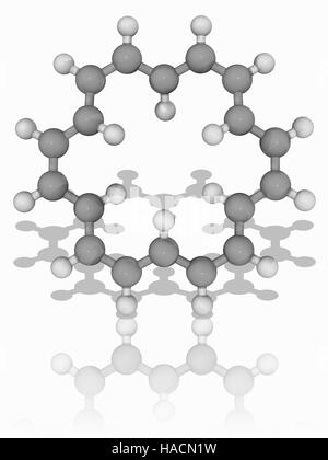18-annulene. Molecular model of the hydrocarbon 18-annulene (C18.H18 ...