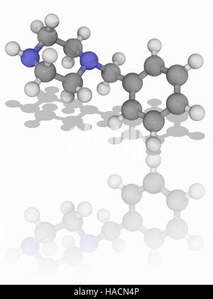 Benzylpiperazine. Molecular model of the recreational drug ...