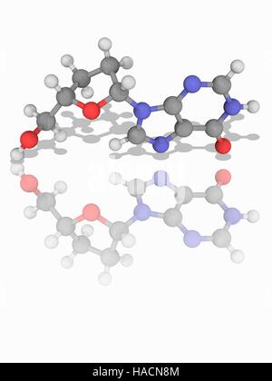 Didanosine HIV drug molecule Stock Photo - Alamy