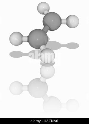 Ethene molecule. Atoms are represented as spheres and are Stock Photo ...