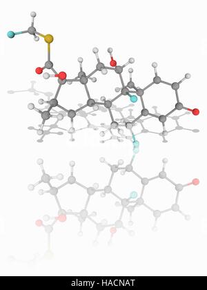 Fluticasone. Molecular model of the synthetic steroid hormone ...