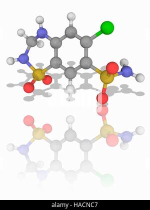 Hydrochlorothiazide. Molecular model of the diuretic drug ...