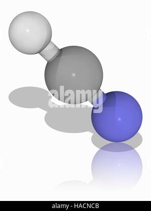 Hydrogen cyanide (HCN, Prussic acid) poison molecule, chemical Stock ...