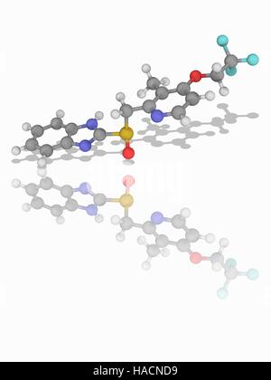 Lansoprazole. Molecular model of the drug lansoprazole Stock Photo ...