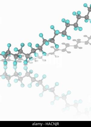 Polytetrafluoroethylene (PTFE) polymer, chemical structure. Used as ...