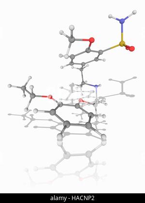 Tamsulosin benign prostatic hyperplasia (BPH) drug molecule. Stylized ...