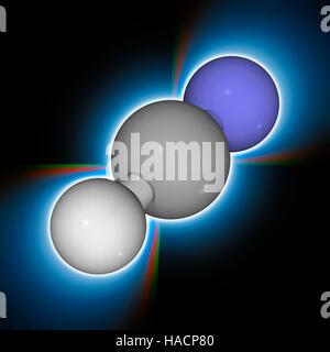 Hydrogen cyanide (HCN, Prussic acid) poison molecule, chemical Stock ...