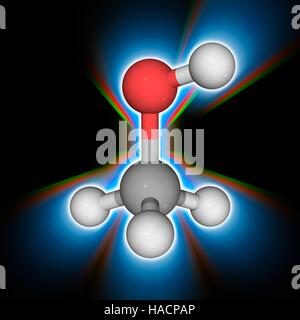 Methanol molecule. Atoms are represented as spheres and are Stock Photo ...