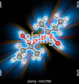 Methyl ethyl ketone peroxide. Molecular model of the organic peroxide ...